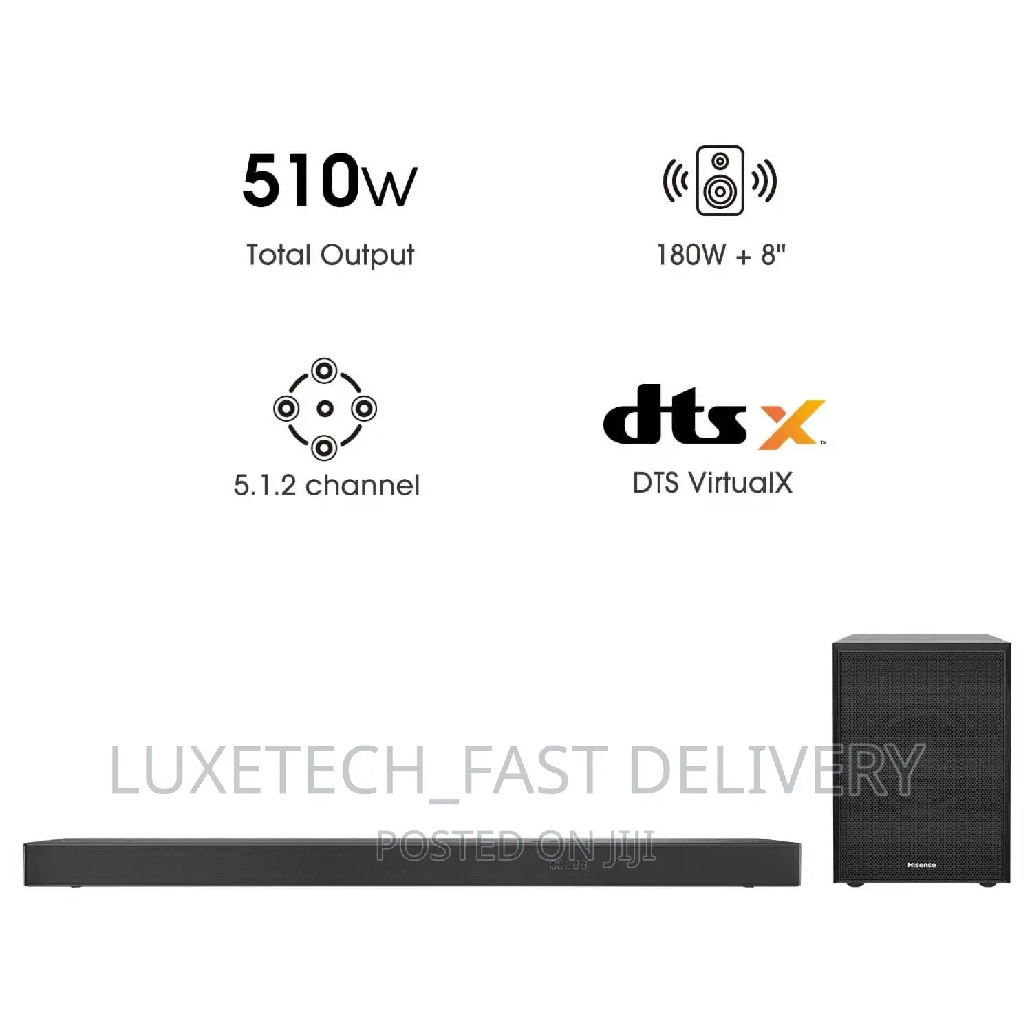 Hisense Sound Bar 510W Wireless Dolby Atmos | Free Delivery in Ilala ...