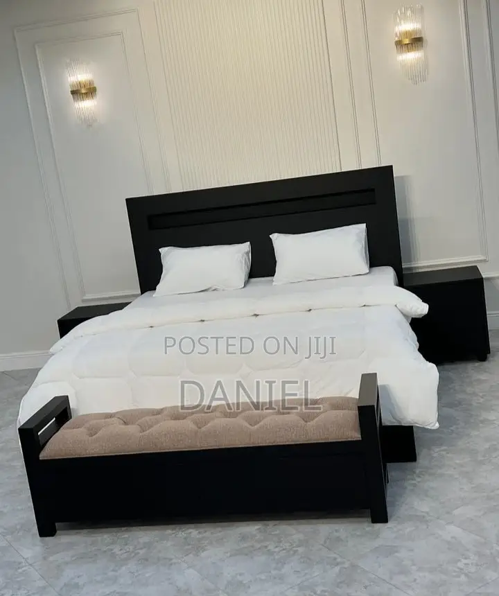 Kitanda Cha Mbao 5 Kwa 6 Na Bedsides Zake Rangi Nyeusi in Ilala ...