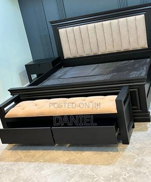 Kitanda Cha Mbao 5 Kwa 6 Na Bedsides Zake Rangi Nyeusi in Ilala ...