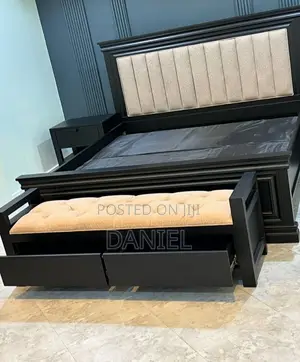 Kitanda Cha Mbao 5 Kwa 6 Na Bedsides Zake Rangi Nyeusi in Ilala ...