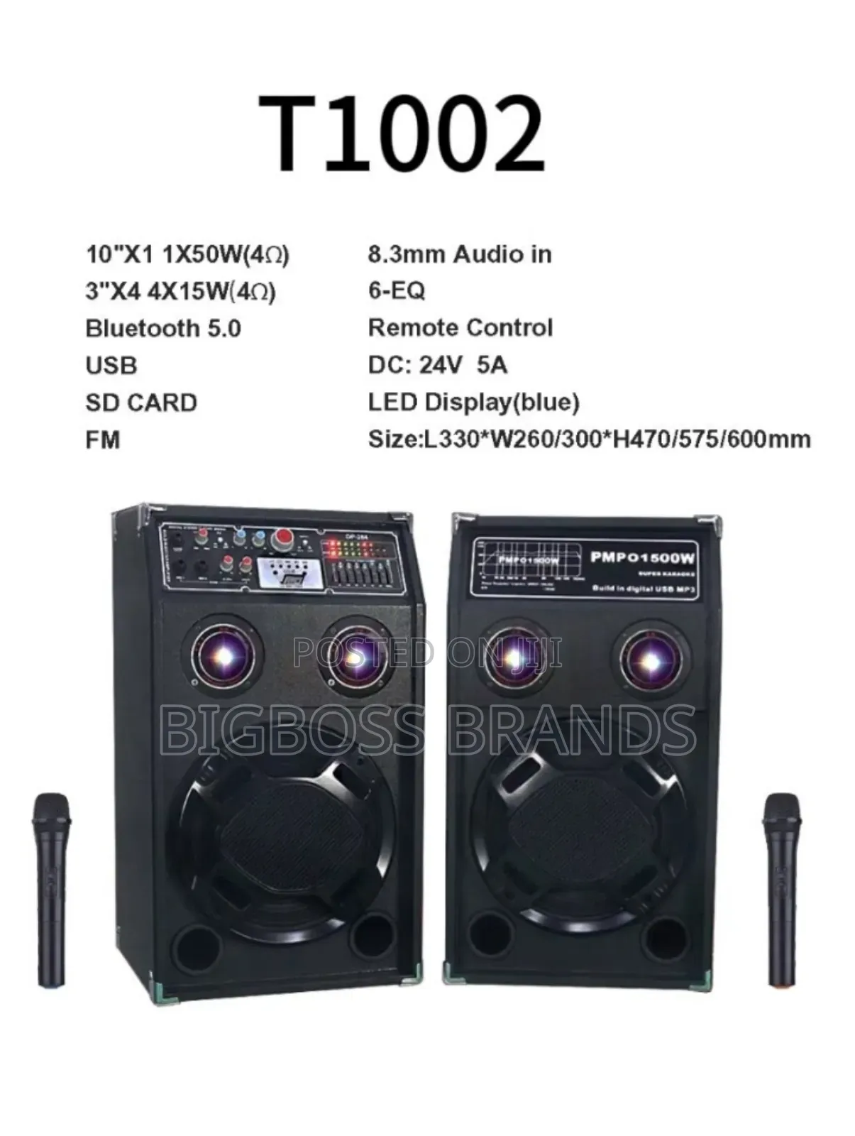 Stage Speaker T1002 With 2 Microphones 1500W in Ilala - Audio & Music ...