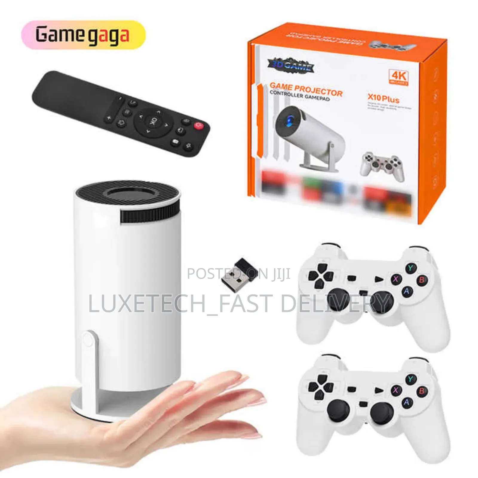 X10 Plus Smart Projector + Retro Game Console With 2 Controller Pads in ...