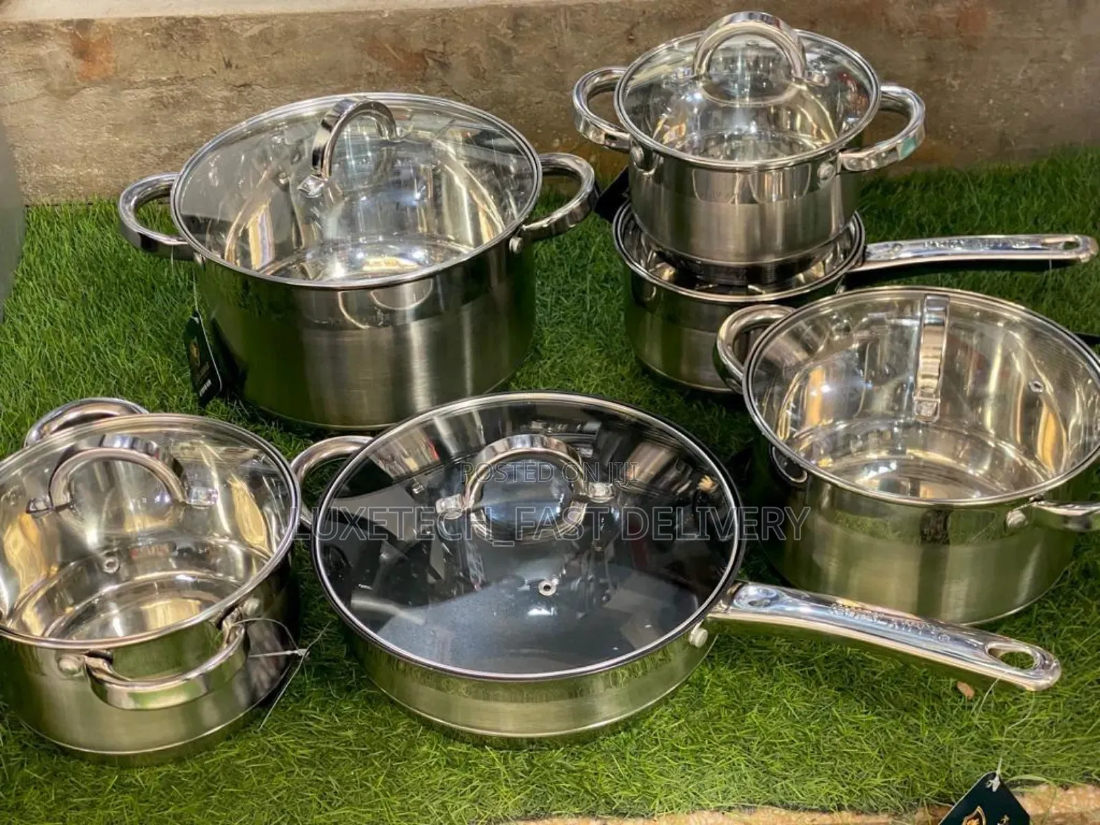 Sufuria 5 Stainless Steel + 1 Frying Pan - (Induction, Electric, Gas ...