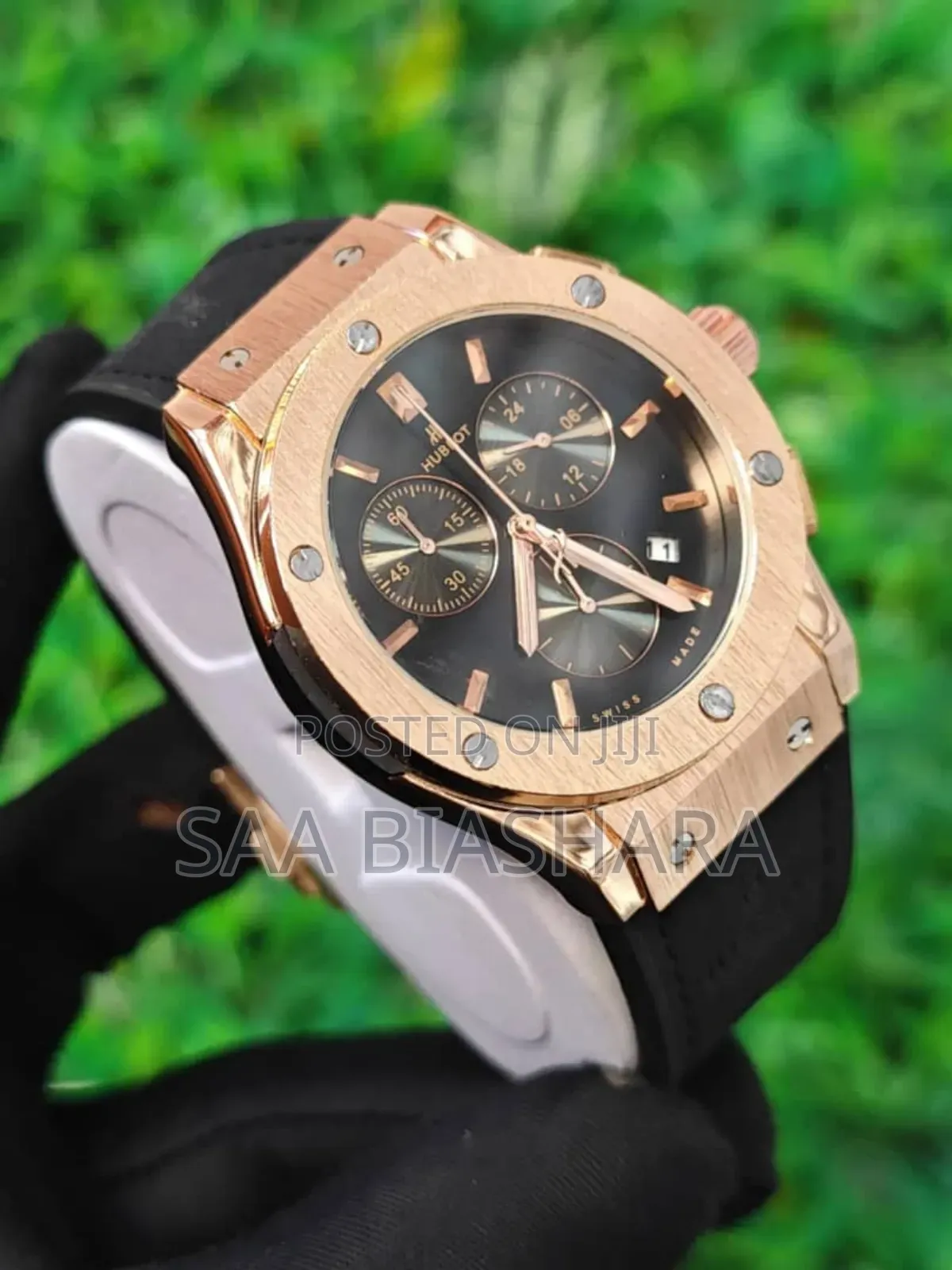 Hublot Bing Bang Chronograph Black Strap and Gold Case in Ilala - Watches, Saa Biashara | Jiji.co.tz