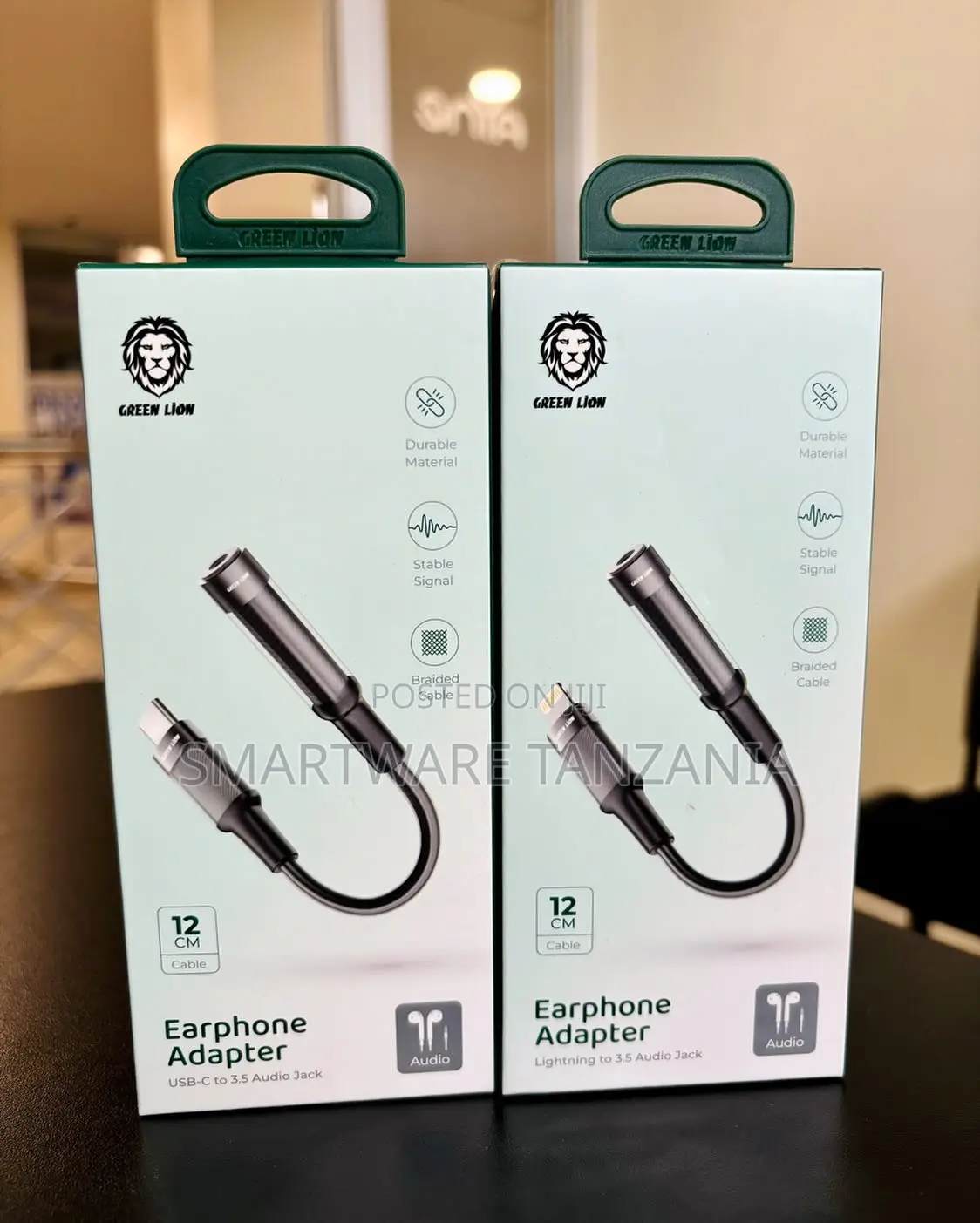 Green Lion Earphone Adapter Usb C Lightning to 3.5mm Audio Jack 12cm ...