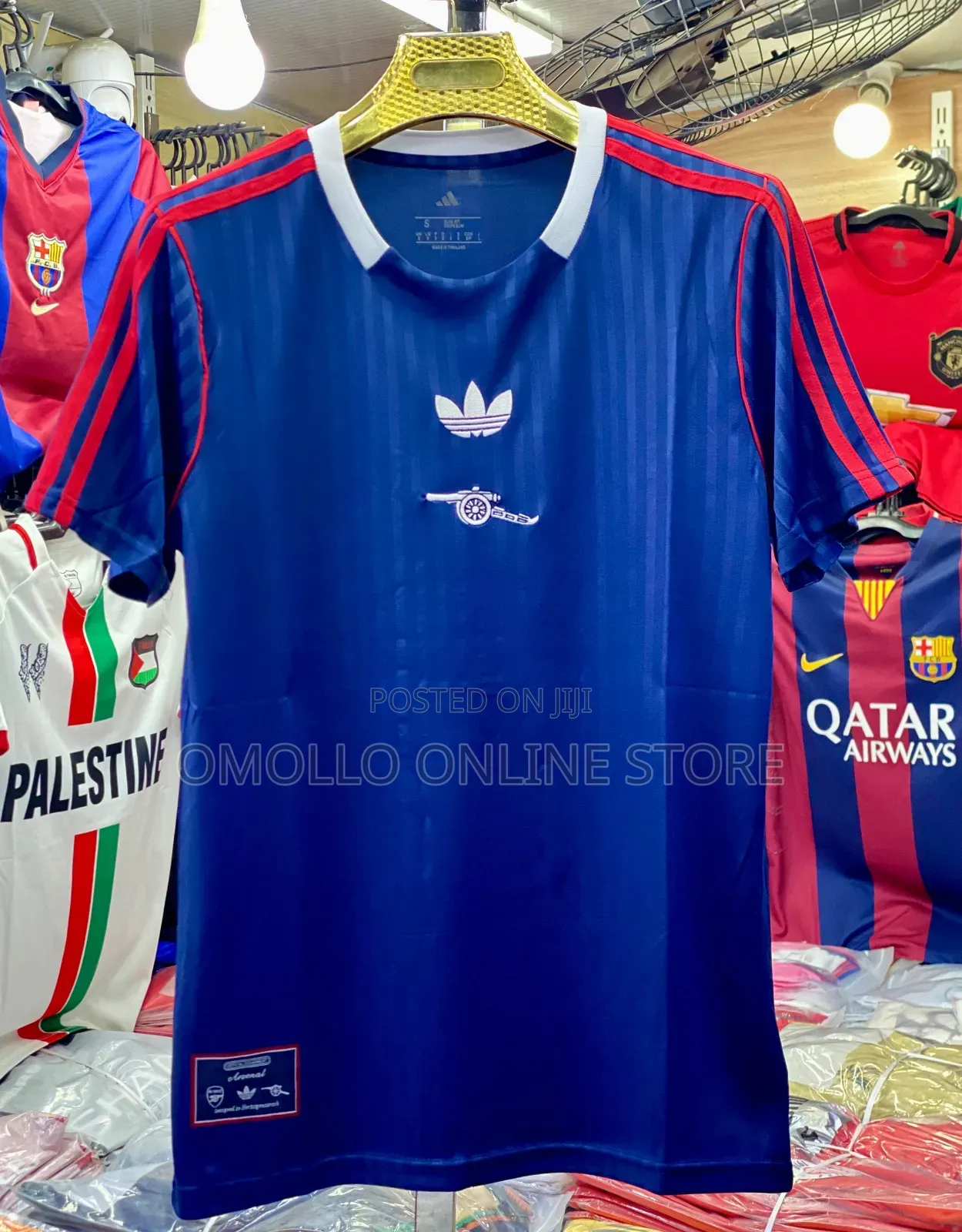 Adidas Originals Arsenal 24/25 Terrace Icon Shirt in Night Sky Blue in ...