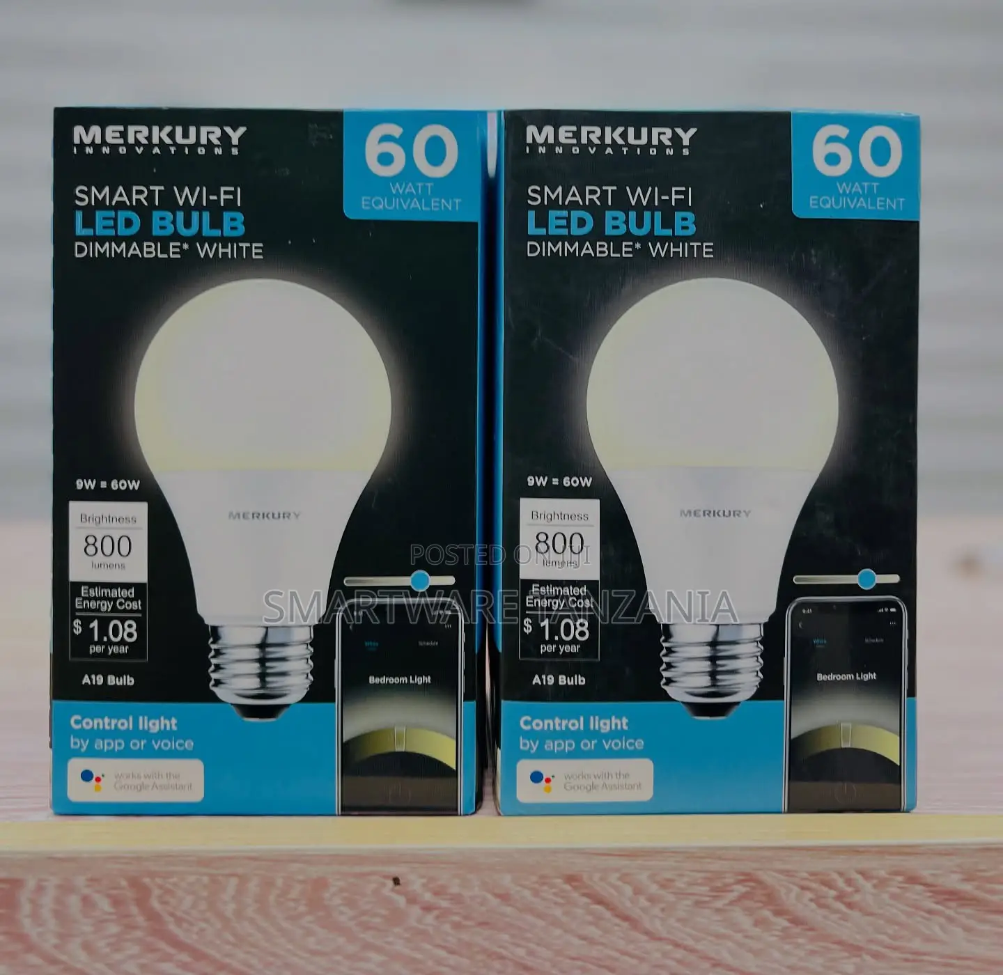 Merkury Smart Wifi Bulb 60w - Dimmable White Voice Control 800lm in ...