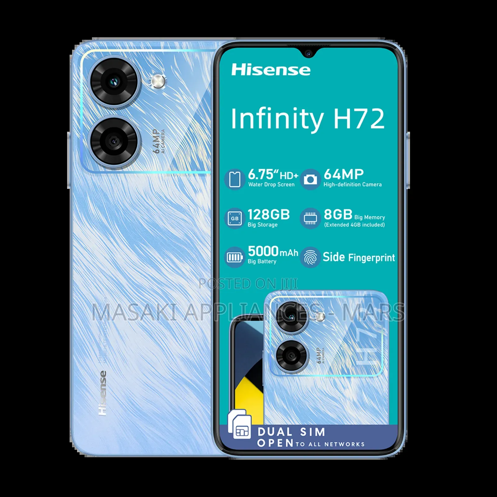 New Hisense Infinity H72 Pro 128 GB Blue for sale - Masaki Appliances ...