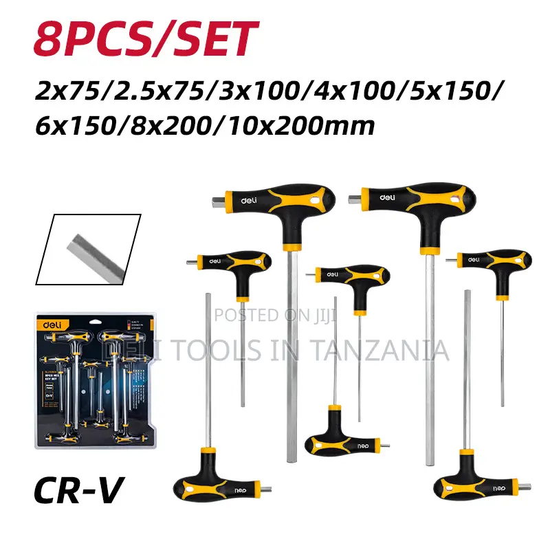 Deli T-Type Flat End Hex Key Sets in Kinondoni - Hand Tools, Deli Tools ...