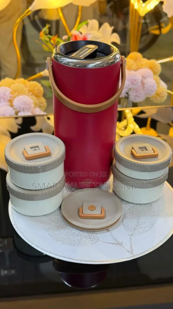 Red Thermos Lunch Box Kit For Warm, Organized Eating Anywhere in ...