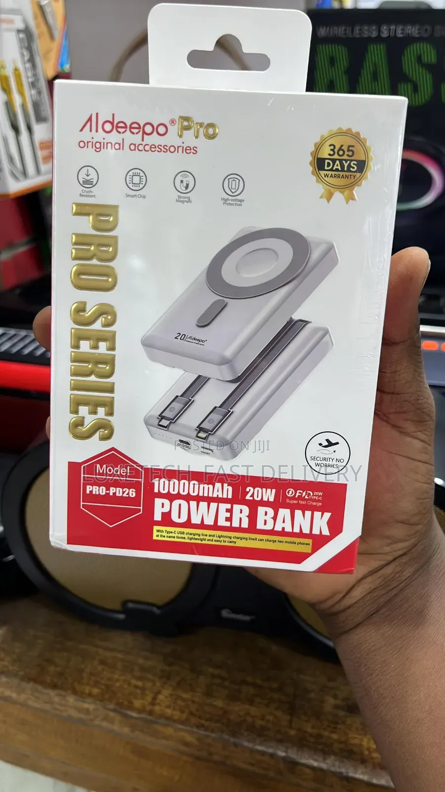 Aldeepo Pro 10000mah Power Bank + Type-C and Lightning Charging Lines ...