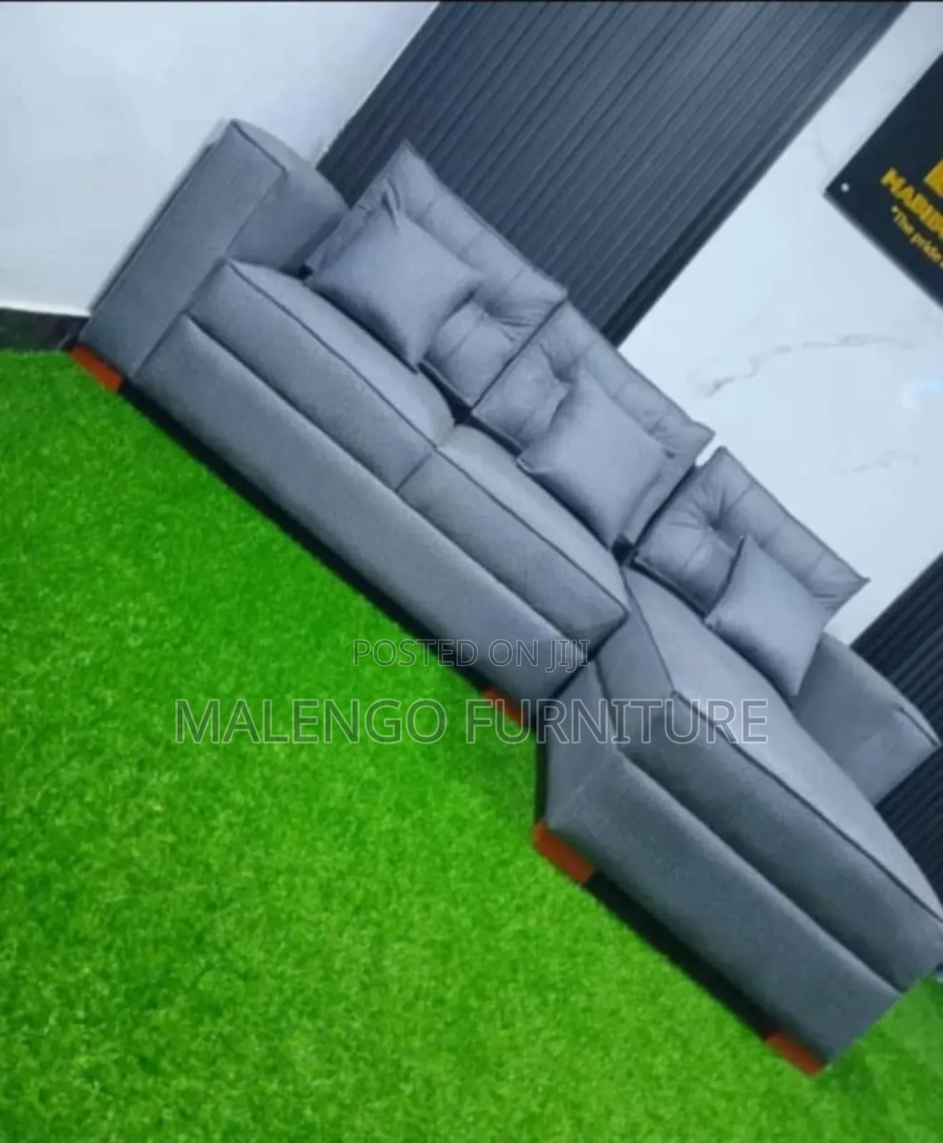 Sofa Set L-Shape 4 Seaters Ina Spring Fiber Rangi Gray in Kinondoni ...