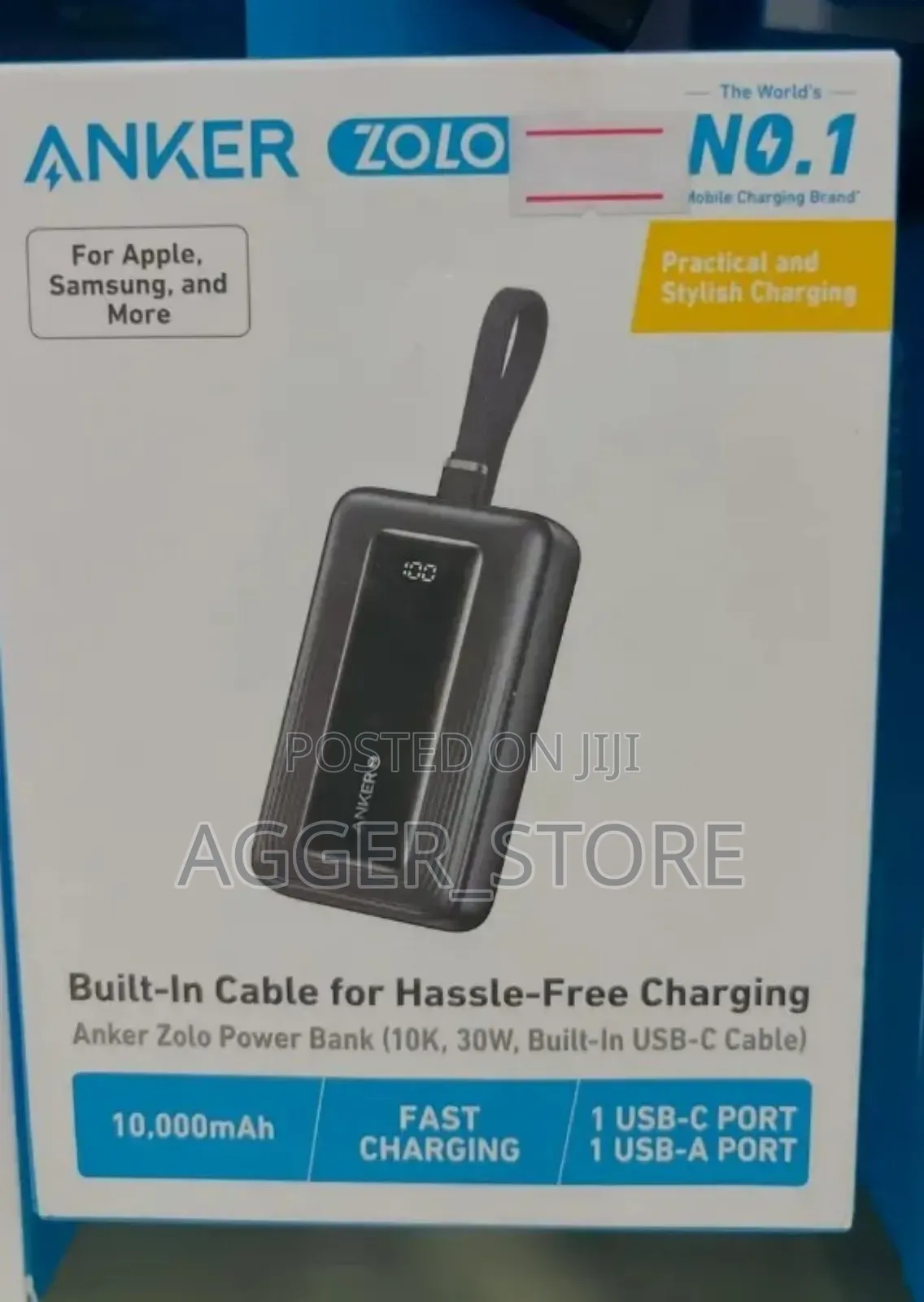 Anker Zolo Power Bank (, 30w, Built-in Usb-C Cable) 10,000mah in Ilala ...