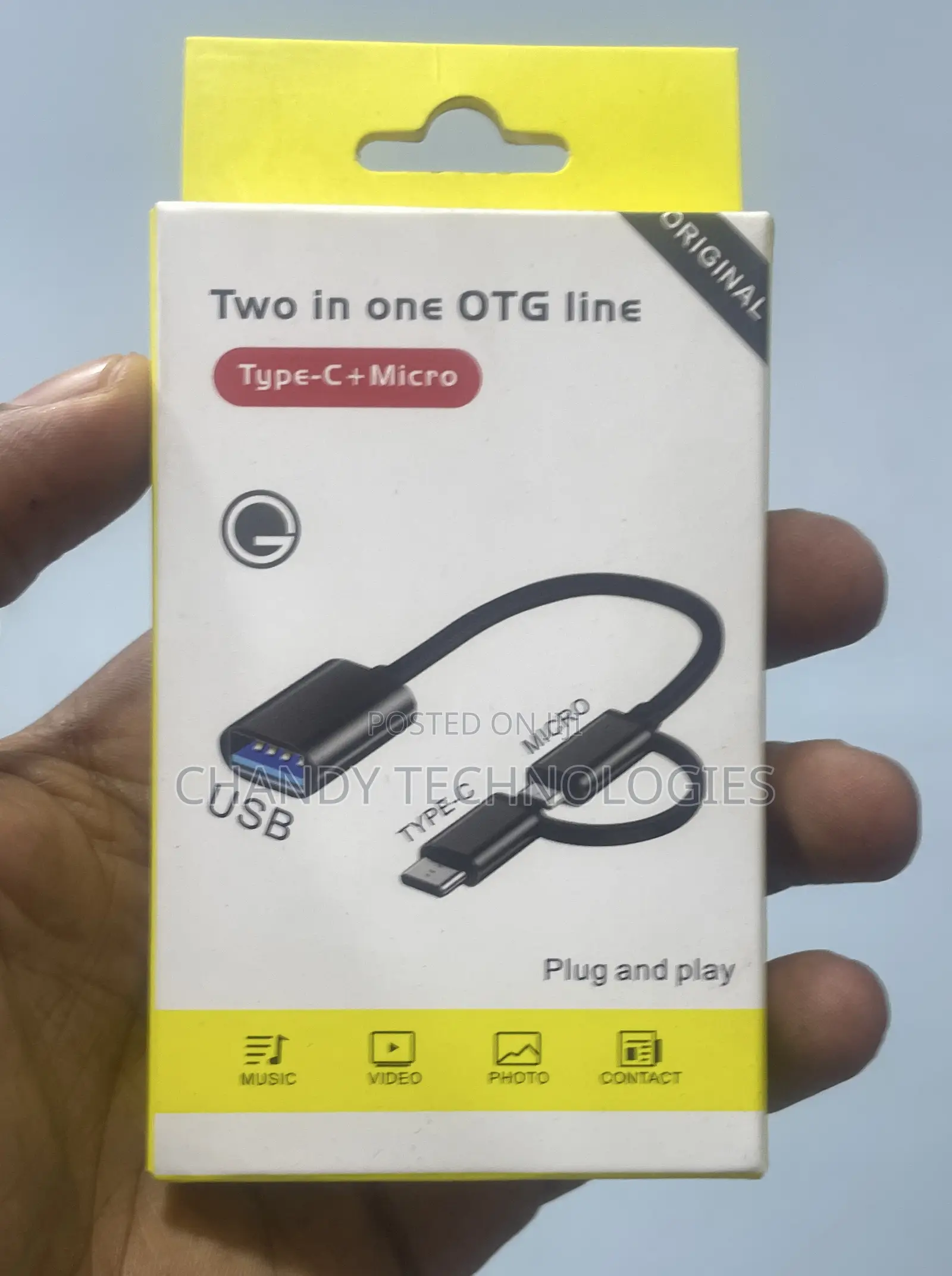 2 in 1 Usb Otg Adapter Cable With Type-C and Micro Usb Connectors. in ...