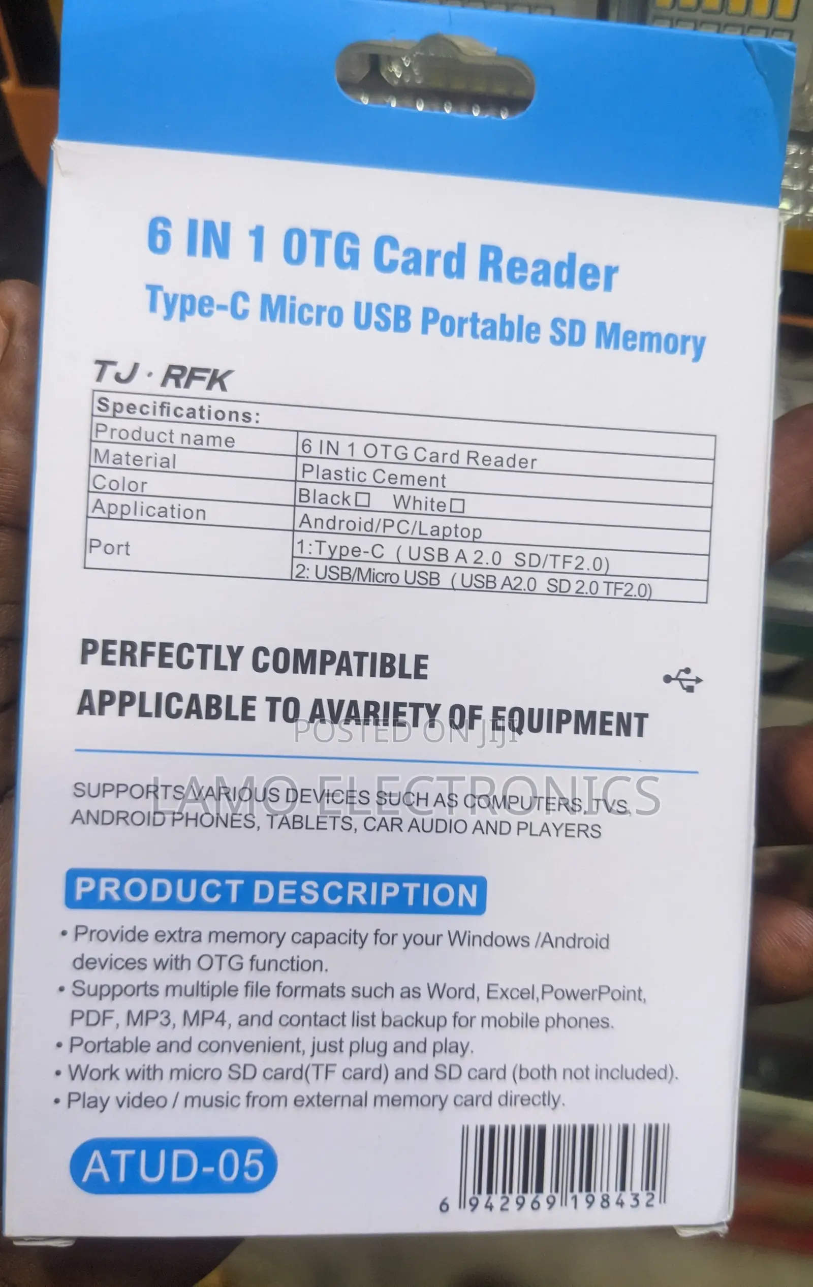 6 in 1 Otg Card Reader Type-C Micro Usb Portable Sd Memory in Ilala ...