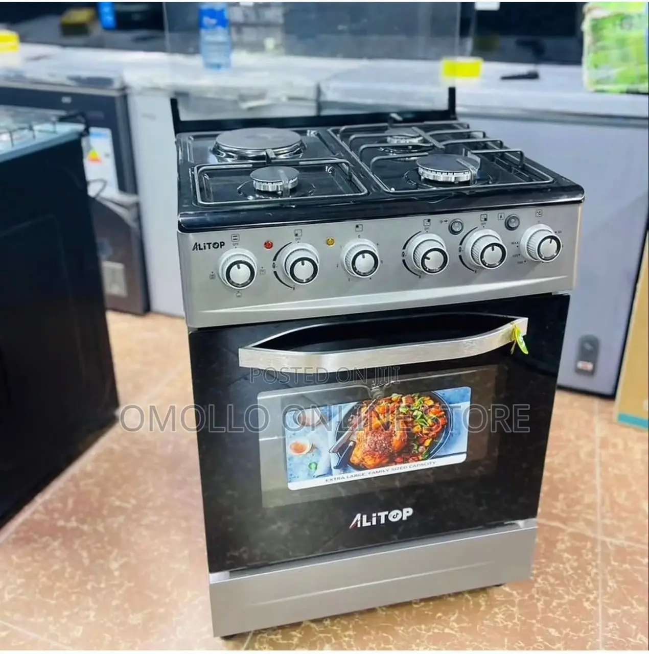 Alitop Gas Cooker Gs-061 3 Gas Stovetops 1 Electric Plate Size 60x60 in ...