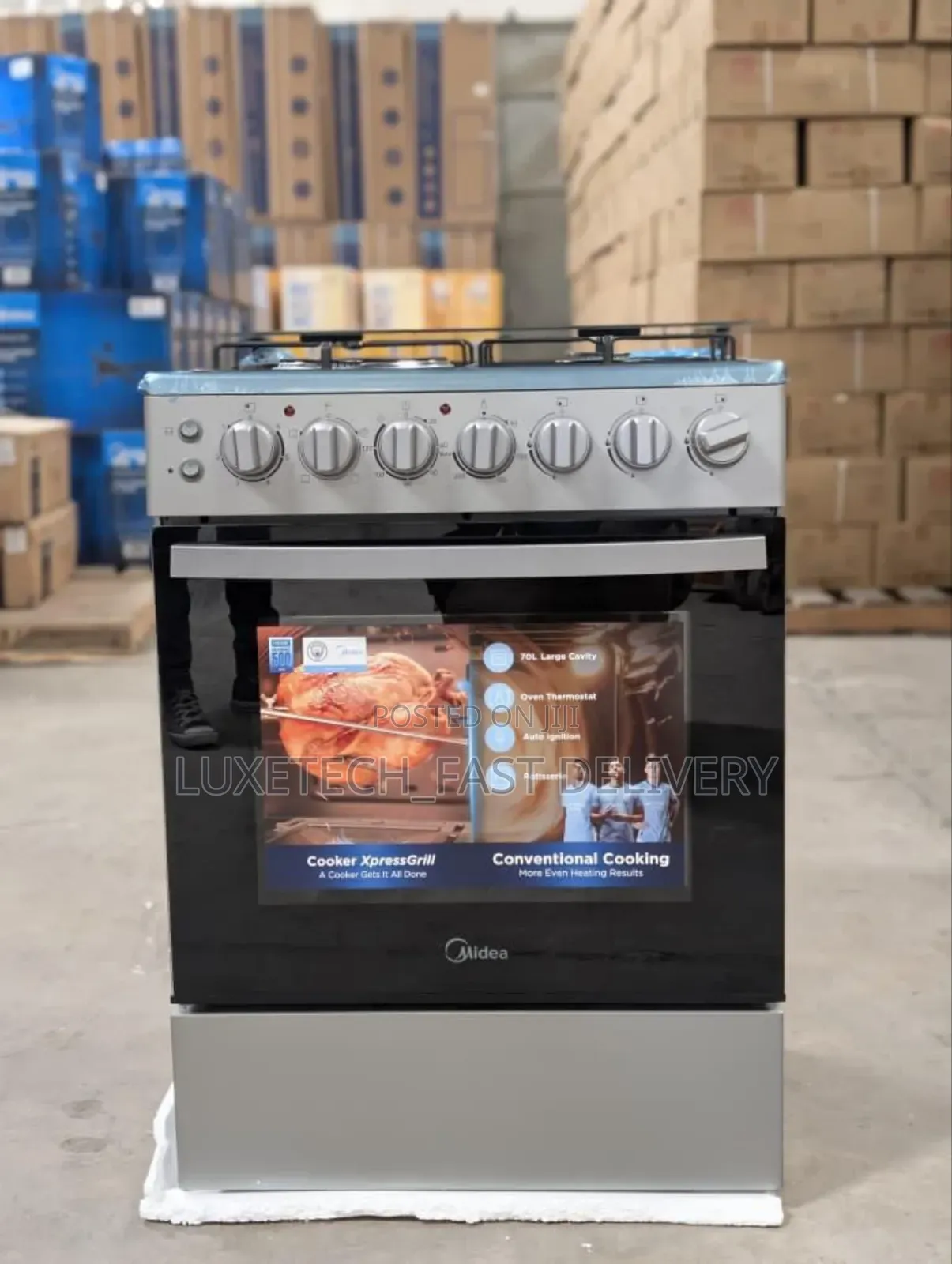 Midea Cooker 60×60cm 3 Gas Hobs 1 Electric Plate With Electric Oven in ...