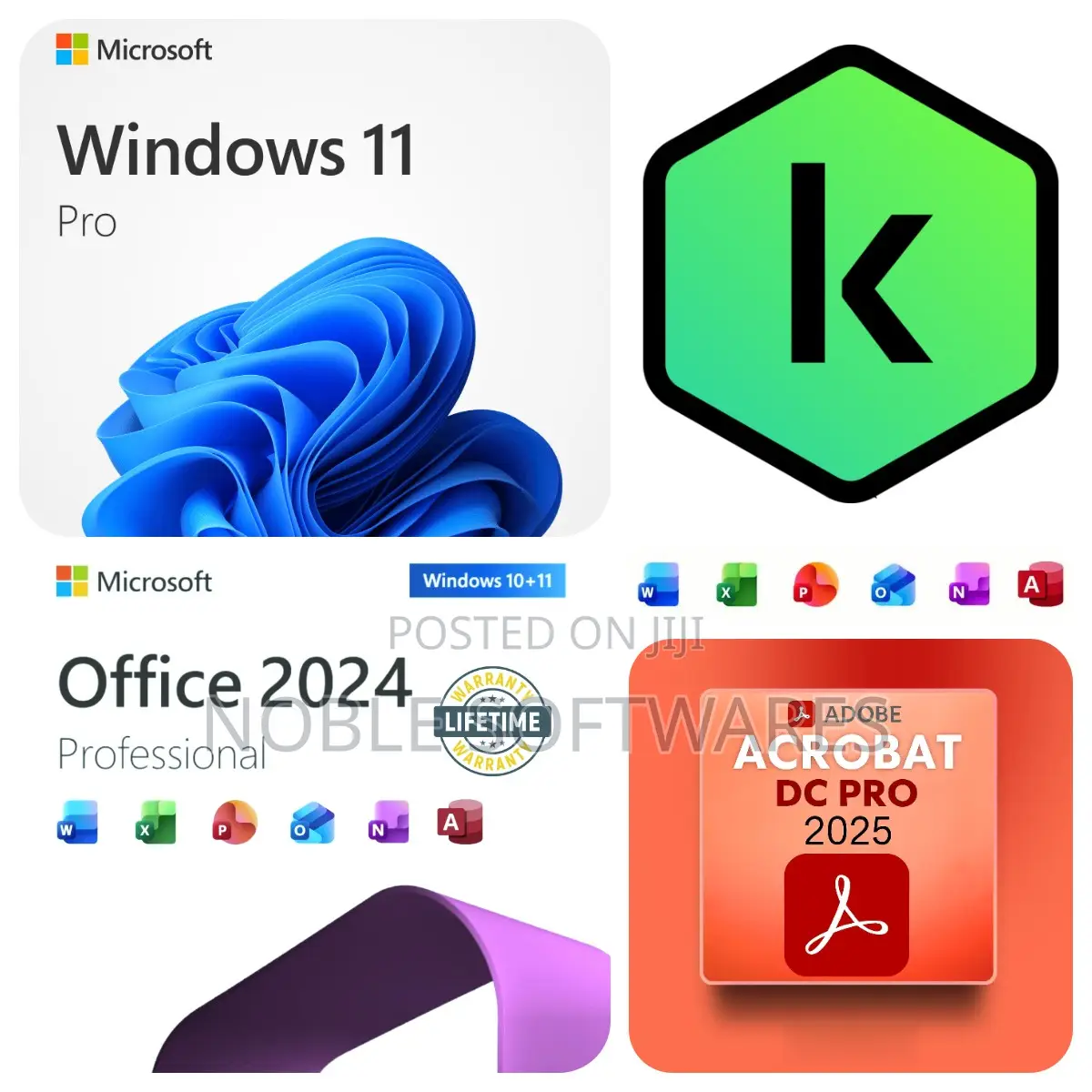 Windows 11 Pro + Microsoft Office 2024 + Kaspersky ( 100 User ) in ...