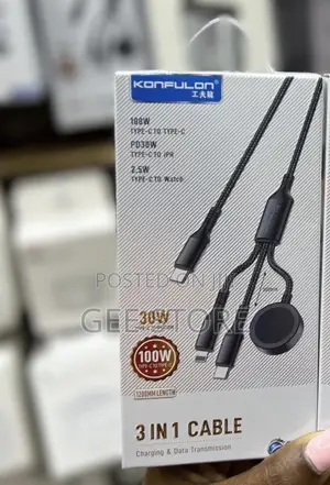 Konfulon 3 in 1 Cable - gee store Price: TSh 35,000 on Jiji.co.tz [Ilala]