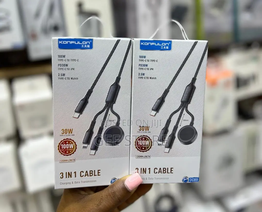 Konfulon 3 in 1 Cable - gee store Price: TSh 35,000 on Jiji.co.tz [Ilala]